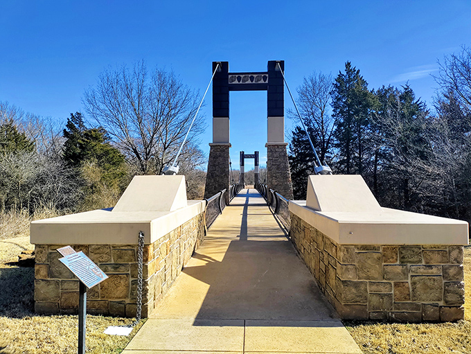This suspension bridge isn't just a way across&mdash;it's a portal to adventure that begins with that first step off solid ground.