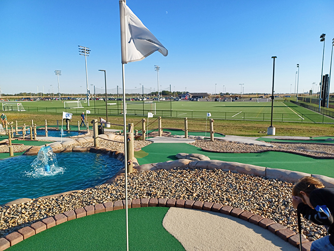 The Fringe mini-golf course proves you don't need ocean views to enjoy a water hazard that's more charming than challenging.
