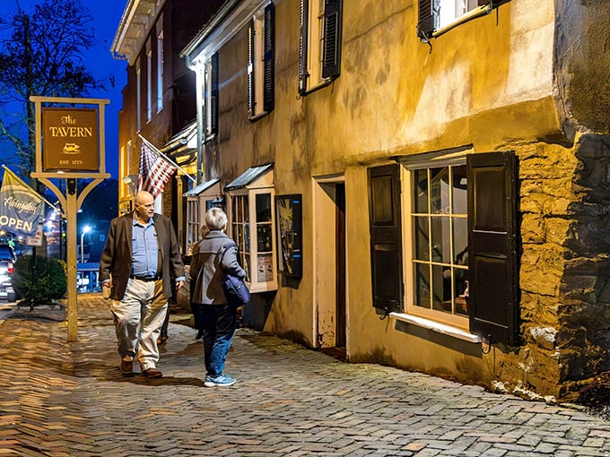 The Tavern glows with centuries of hospitality after dark, where cobblestones underfoot remind you that history isn't just something you read about. 