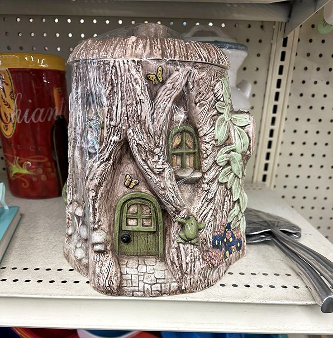 Whimsical finds like this fairy-tale cookie jar remind us that one person's "too quirky" is another's "absolutely perfect" kitchen accent.