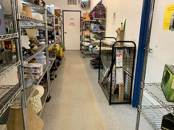 Aisles packed with everything from hockey sticks to kitchen gadgets, because apparently nobody in North Dakota throws anything useful away.