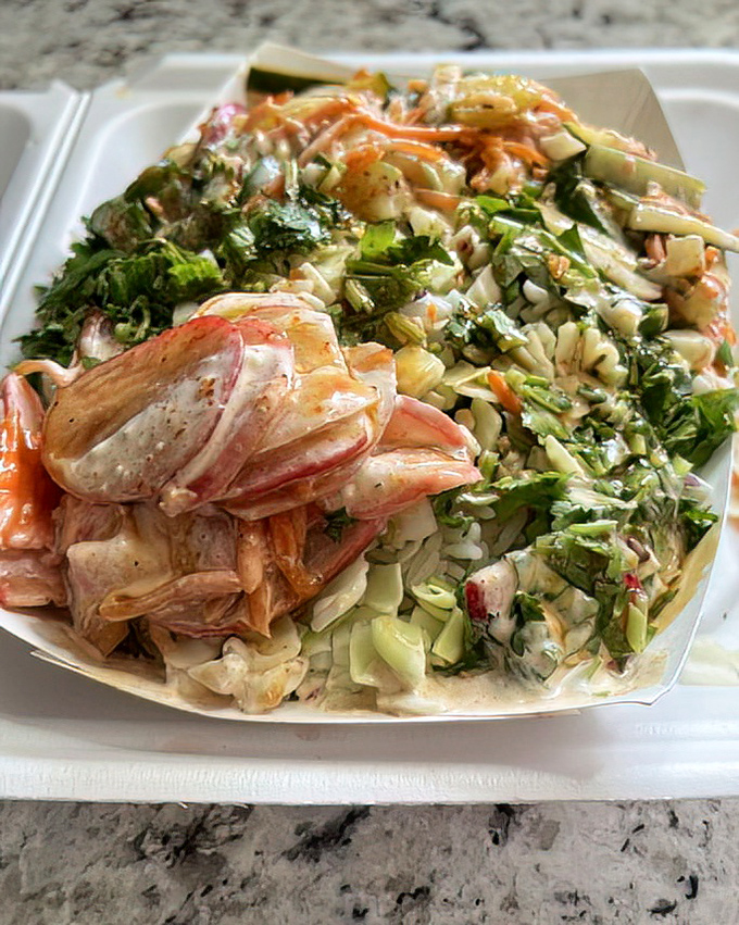 Even the veggie options get the royal treatment here &ndash; this colorful slaw medley proves barbecue joints can do more than just meat.