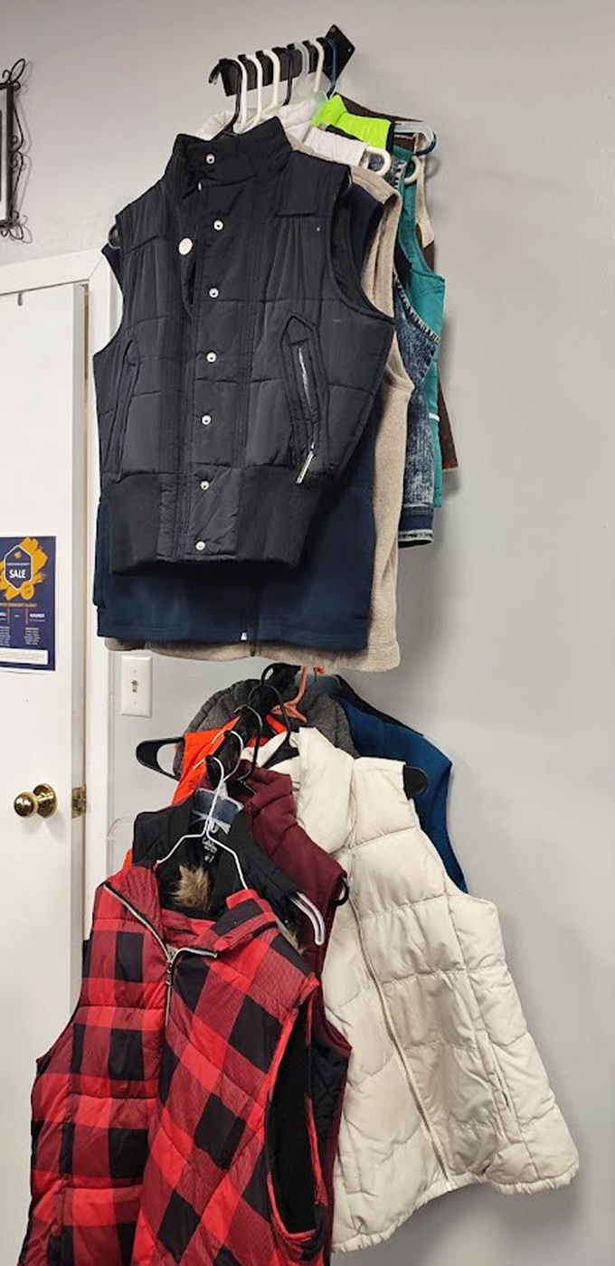 Vest-ed interest! Winter warmth hangs in wait, from classic buffalo plaid to practical puffers ready for South Dakota's chilly seasons.