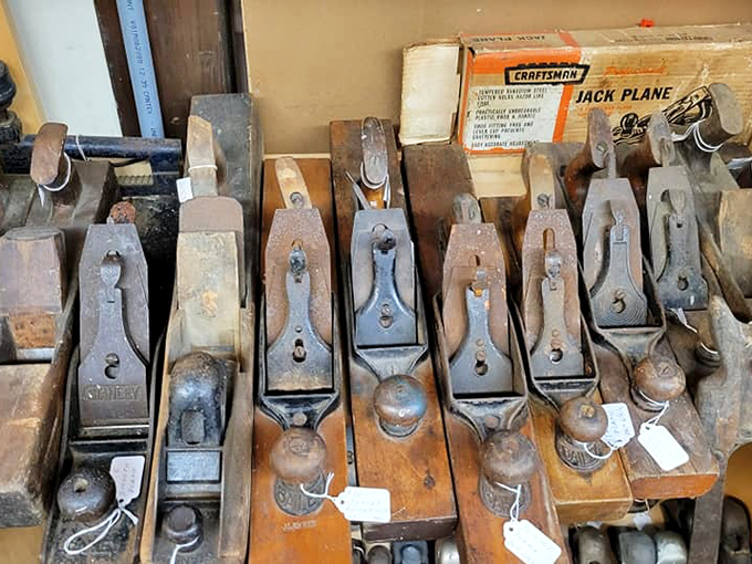 Hand planes that built America's homes now rest as sculptural reminders of when craftsmanship actually meant something real.
