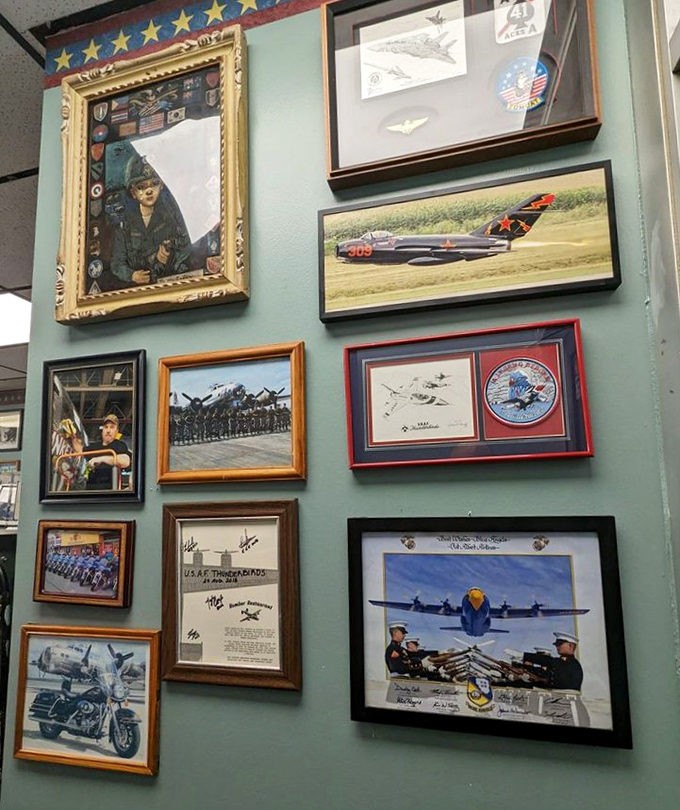 Not just decoration&mdash;each framed piece tells a story of aviation history, creating walls that speak volumes while you enjoy your meal.