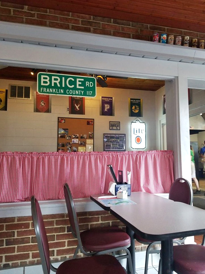 The Brice Road sign and checkered curtains add hometown charm without trying too hard. Like your favorite uncle's den&mdash;comfortable, familiar, and wonderfully unpretentious.