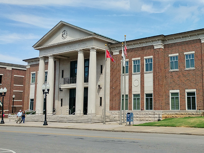 Williamson County Judicial Center's classical columns bring gravitas to civic duty, making jury summons feel almost like an invitation to greatness.