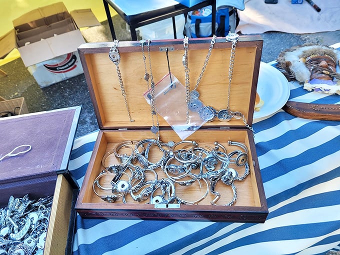 Treasure chest of possibilities&mdash;these silver trinkets and jewelry pieces are just waiting to become someone's "lucky find" story at the next dinner party.