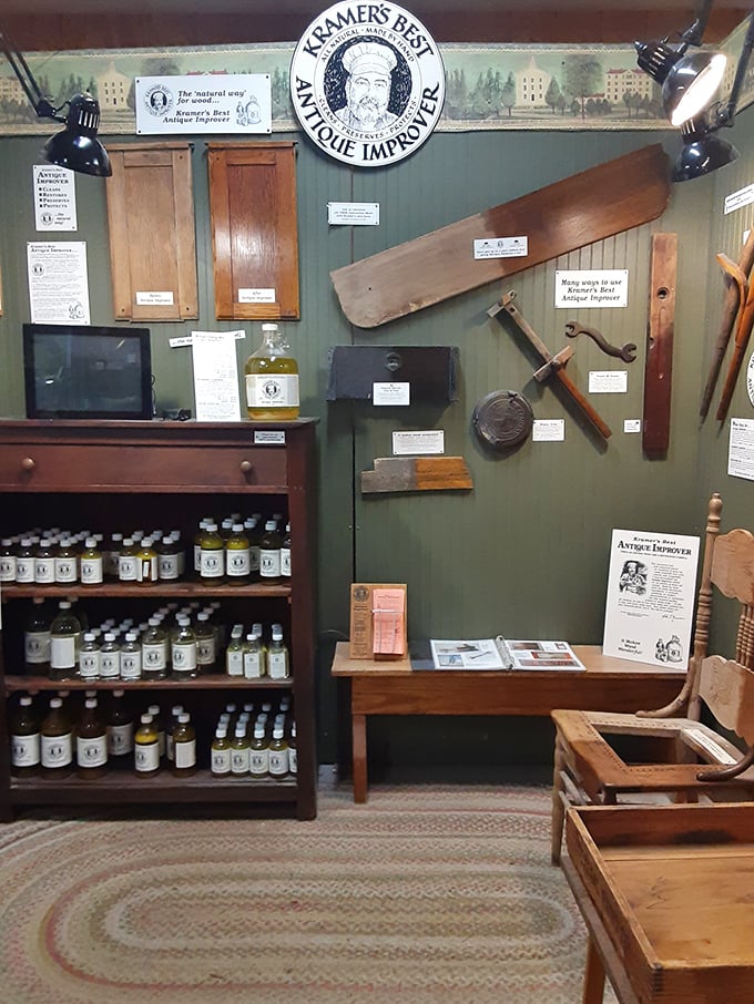 Kramer's Best Antique Improver &ndash; because even the products that restore antiques have become antiques themselves in this delightful rabbit hole.