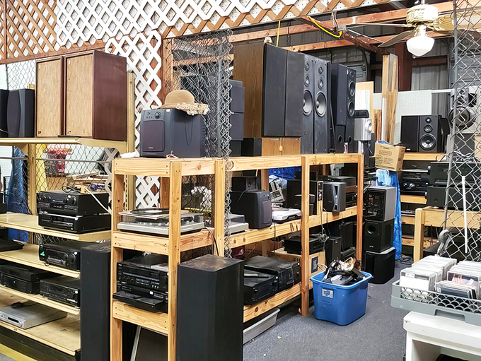 Vintage audio equipment stacked like a time machine to the '70s. One man's outdated stereo is another's "warm analog sound experience."