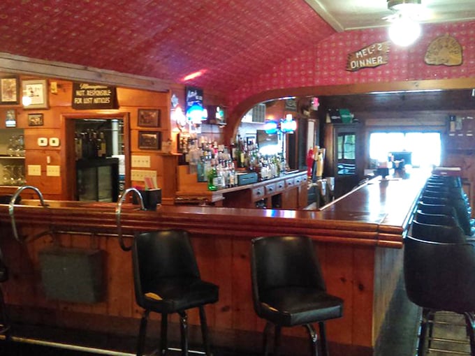 The bar area&mdash;where fishing tales grow taller with each round, and nobody minds one bit.