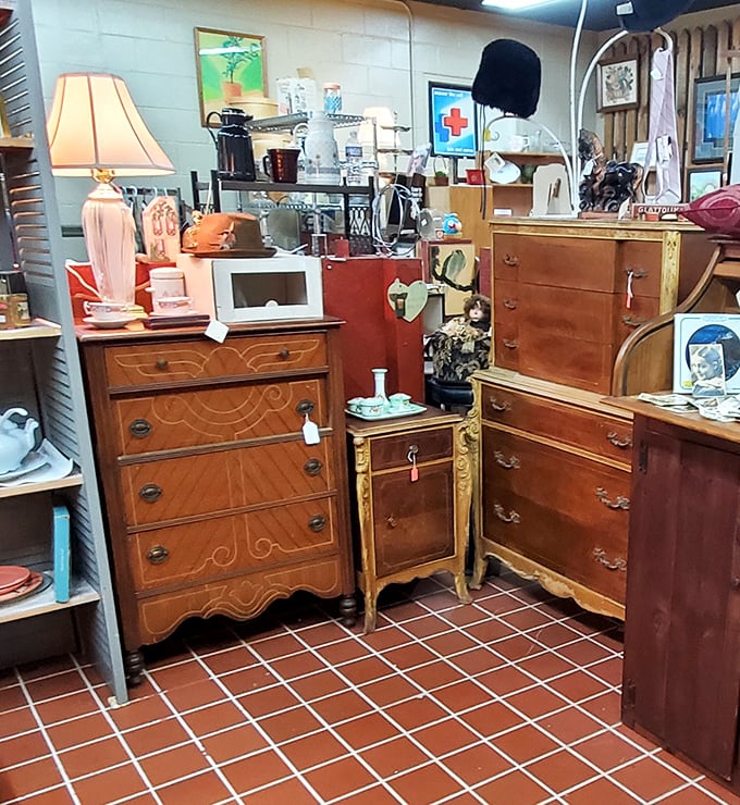 Dresser or time capsule? These drawers once held someone's Sunday best, now waiting for a second life in your bedroom.