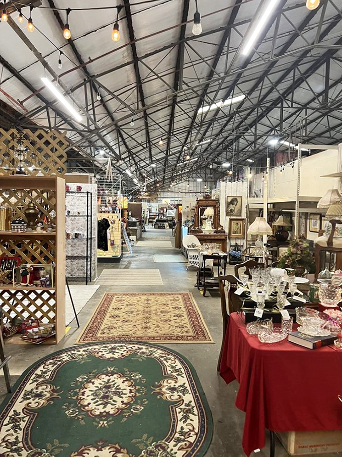 Oriental rugs create impromptu living rooms throughout the market. Like stepping into a design magazine where everything has character and history.