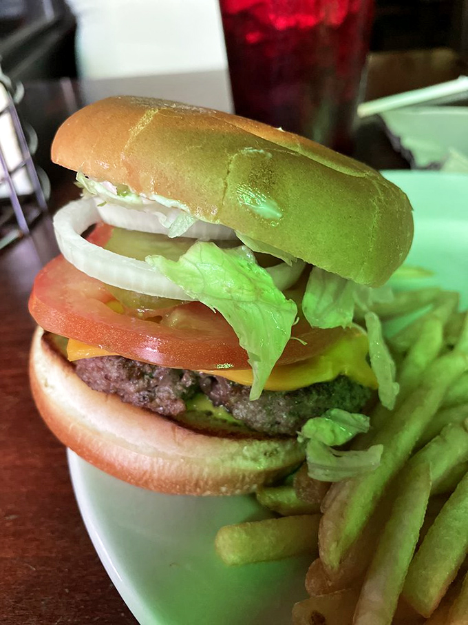 A burger that doesn't need to be deconstructed or reimagined—just perfectly constructed with the timeless architecture of good ingredients.