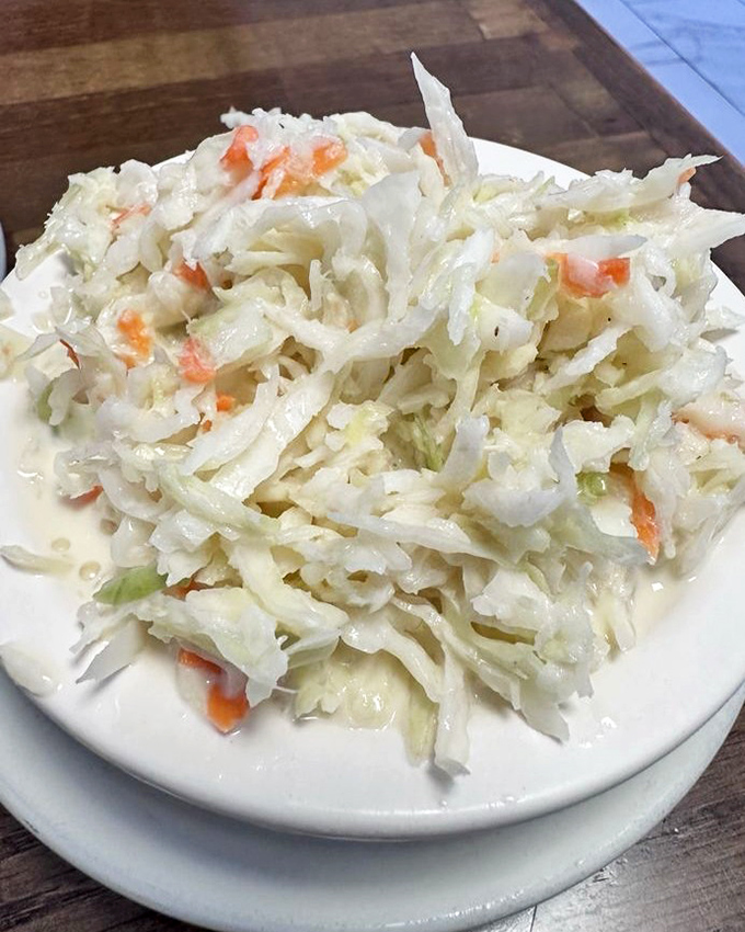 The coleslaw provides that perfect creamy-crunchy counterpoint to all the fried goodness&mdash;a cool, crisp respite between bites of seafood heaven.