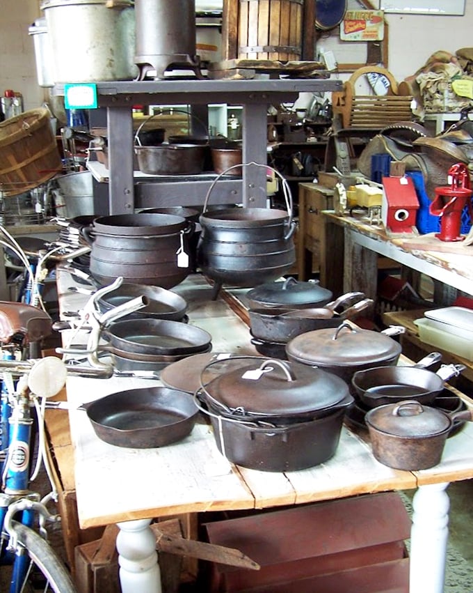 Cast iron cookware that's been seasoning for decades &ndash; these pans have forgotten more recipes than most modern chefs will ever know.