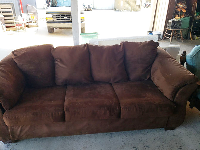 A couch with stories to tell. Perfect for napping, Netflix binges, or hiding the remote from your spouse.