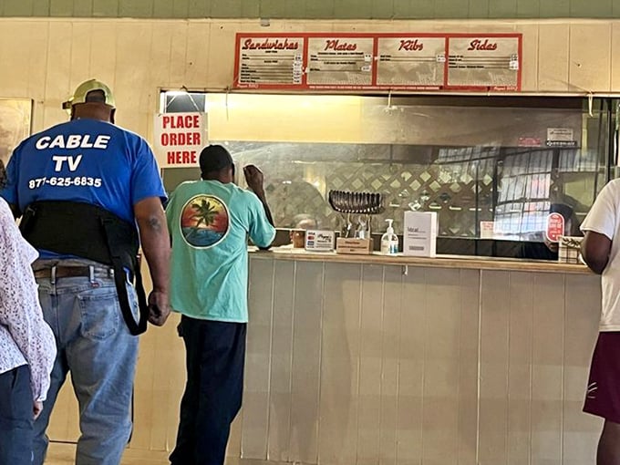 The ordering counter&mdash;that magical threshold where barbecue dreams begin to materialize. Place your order and prepare for greatness.