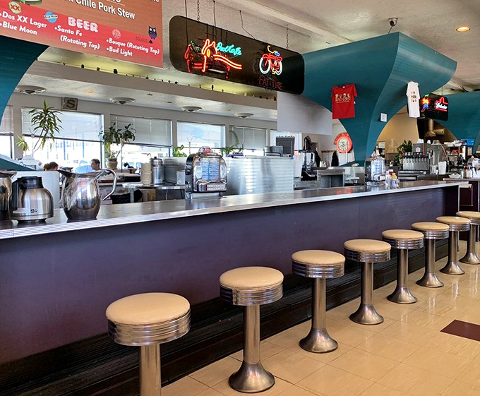 Counter seating: where you can watch short-order magic happen while perched on a swivel stool that's seen decades of hungry customers.