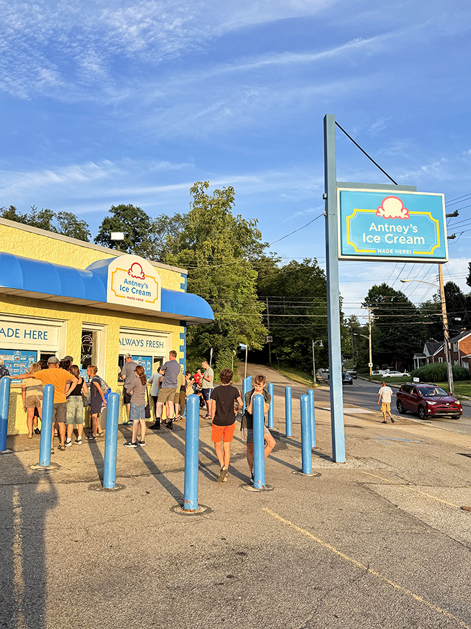 Summer evening crowds gather like moths to a very delicious, very cold flame.