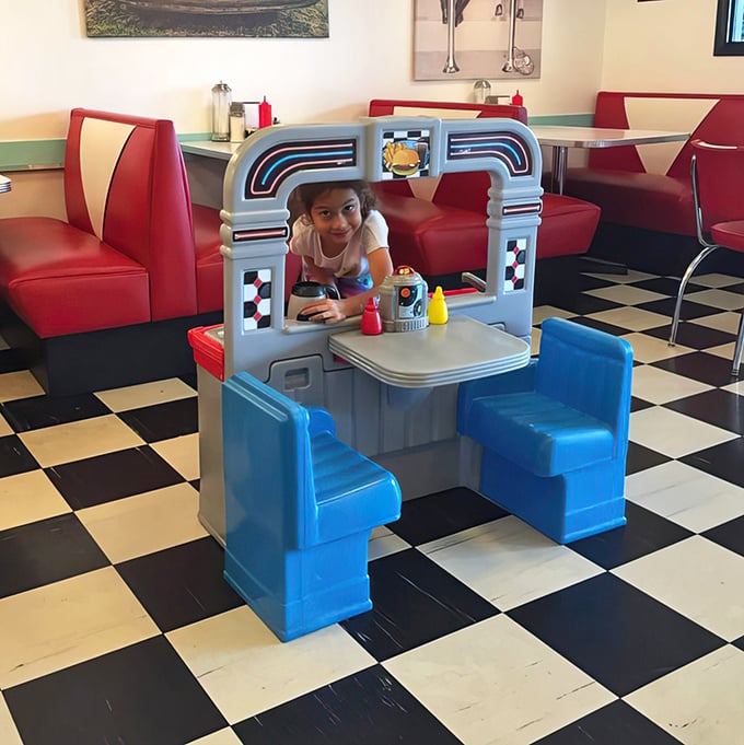 Even the kids get the full diner experience! This play kitchen is training the next generation of breakfast enthusiasts.