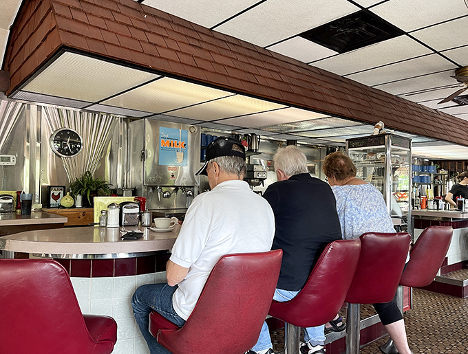 Where strangers become neighbors and neighbors become family. The counter seats are where White Haven's real business gets discussed.