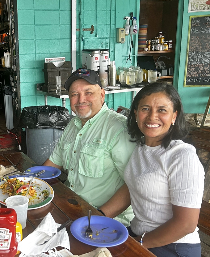 The restaurant may not appear in etiquette books, but the smiles on these diners' faces tell you everything you need to know about the food.