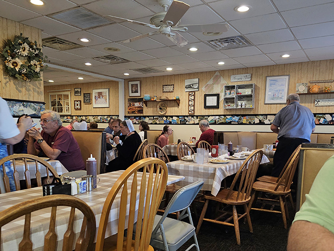 The packed dining room speaks volumes—when locals and tourists alike are willing to wait, you know something special awaits.