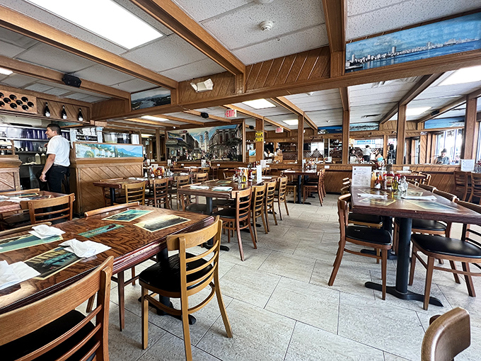 No designer needed to create this authentic atmosphere&mdash;just decades of satisfied diners, wooden chairs worn smooth by generations of happy eaters.