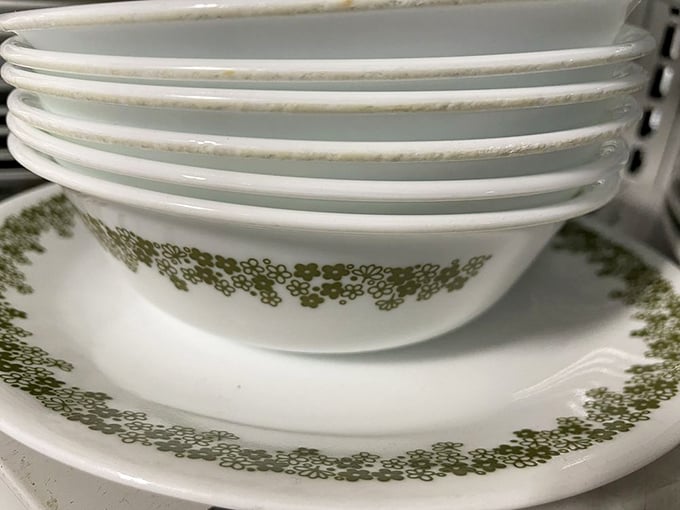 Vintage Corelle with the classic Spring Blossom pattern&mdash;these sturdy dishes have survived decades of family dinners and are ready for yours.