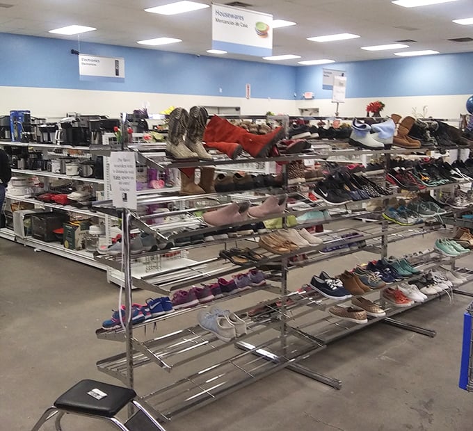 Shoe paradise spreads before you &ndash; barely-worn heels, practical flats, and sneakers all hoping for a second chance at adventure.