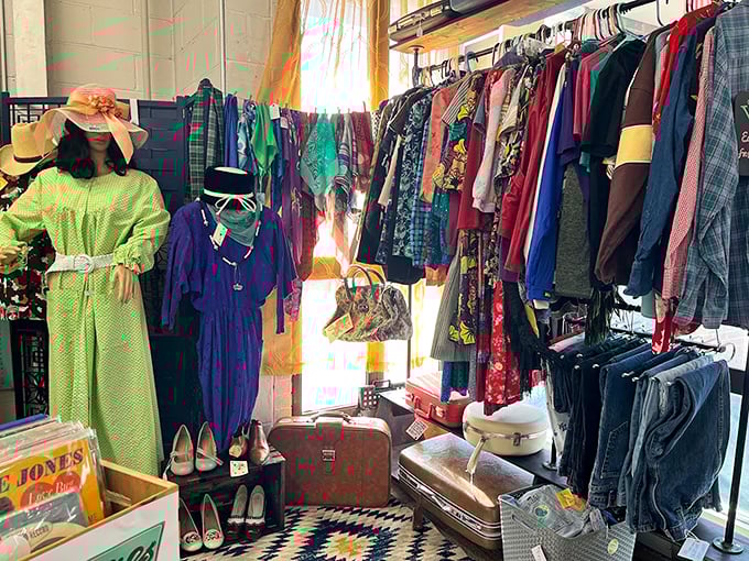 The vintage clothing section: where yesterday's formal wear becomes tomorrow's statement piece for the bold and stylishly nostalgic.