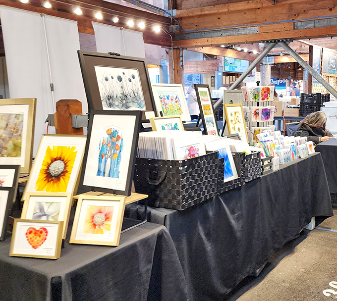 Local artists transform the market into a gallery where watercolor flowers and landscape prints compete for wall space in your home.