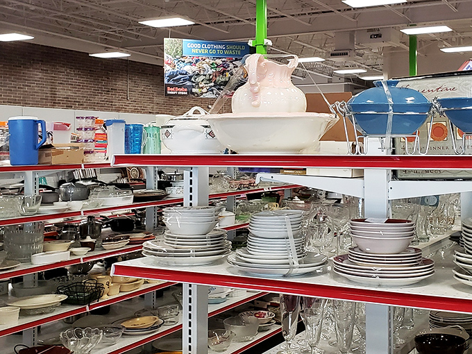 Glassware and dishes that could outfit a dinner party for fifty or a cozy meal for two.