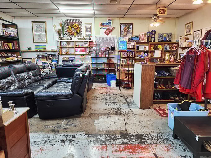 Black leather recliners that promise Sunday afternoon naps as deep as your grandfather's stories were long.