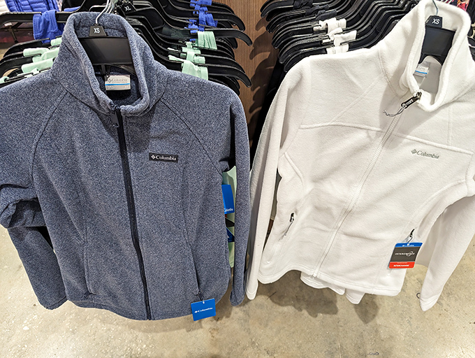 Columbia fleece jackets for those three days of Florida "winter" when temperatures plummet to a bone-chilling 65 degrees.