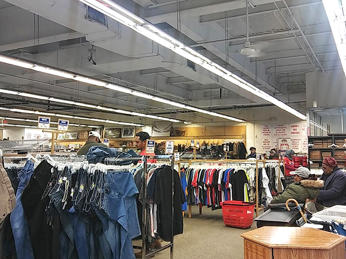 Denim for days! The men's section offers everything from work-ready jeans to jackets that would cost ten times more in vintage boutiques.