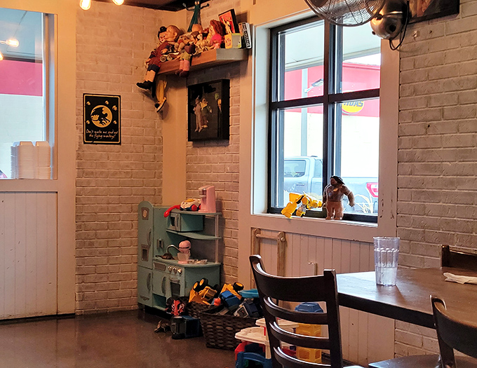 Even the littlest diners feel at home with a play area that keeps them entertained while parents savor that last bite.