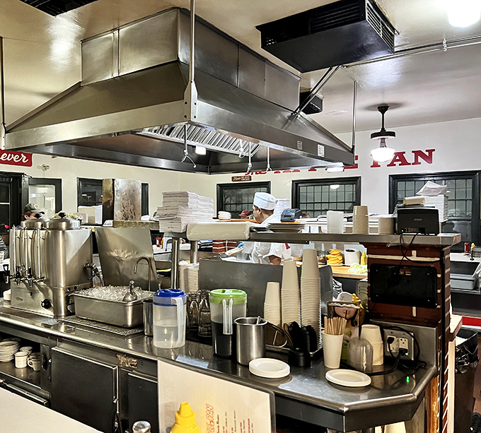 This kitchen hasn't changed because it doesn't need to&mdash;the gleaming surfaces and orderly setup reveal the secret behind decades of consistent excellence.
