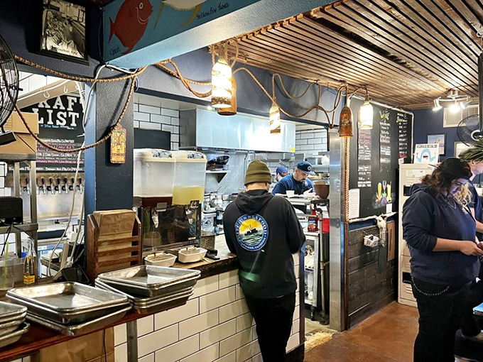 Where the magic happens: Watch skilled hands transform today's catch into tonight's dinner at this bustling open kitchen.