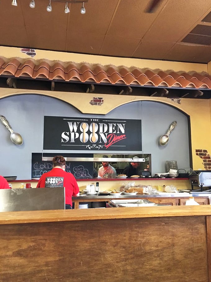 Behind the scenes where breakfast magic happens&mdash;complete with decorative spoons that remind you exactly where you are.