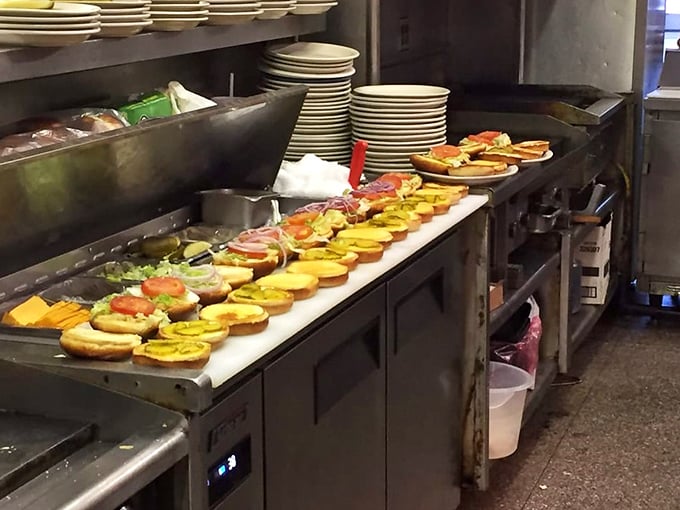 Behind the scenes magic: where breakfast dreams are assembled with military precision and small-town care on a stainless steel battlefield.