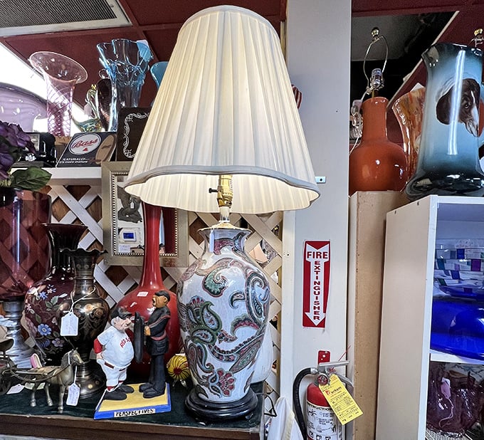 This lamp isn't just illumination &ndash; it's a statement piece that says "my taste is sophisticated with just a hint of eccentric aunt energy."