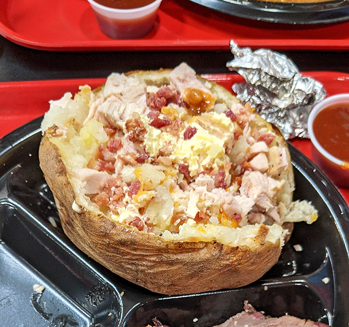 The loaded baked potato &ndash; where a humble spud transforms into a meat-topped canvas of culinary excess. Comfort food having its Oscar moment.