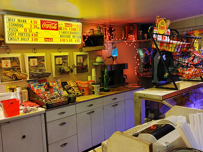 This isn't just a menu board&mdash;it's a declaration that movie snacks should remain gloriously, unapologetically indulgent. Pass the corn dogs!