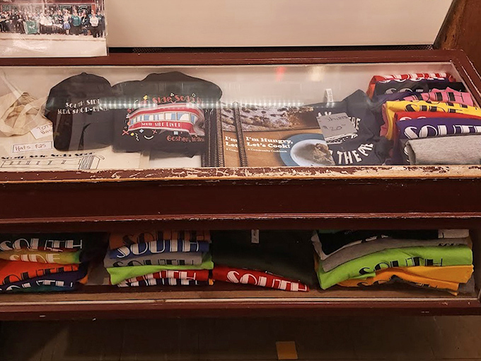 Merchandise that lets you take home everything but the taste. Though that t-shirt might smell like cheesesteak if you sit at the counter long enough.