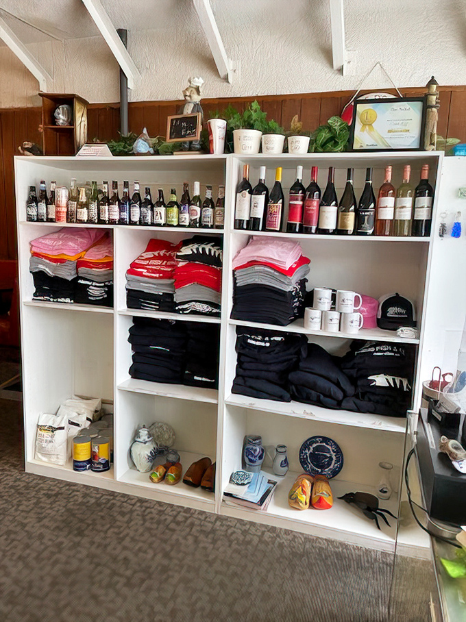 After the meal, take home a souvenir shirt—because nothing says "I conquered the seafood platter" like branded merchandise.