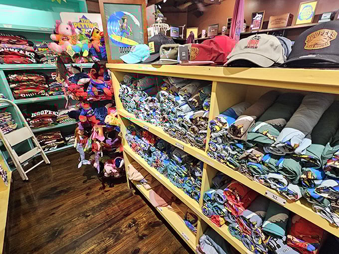 The gift shop: where you can buy a souvenir to remember your meal by, as if your expanded waistline wasn't reminder enough.