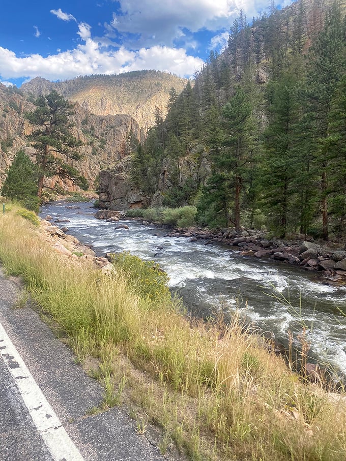 The North Platte River carves through rugged terrain, creating a postcard-perfect scene that no filter could possibly improve.