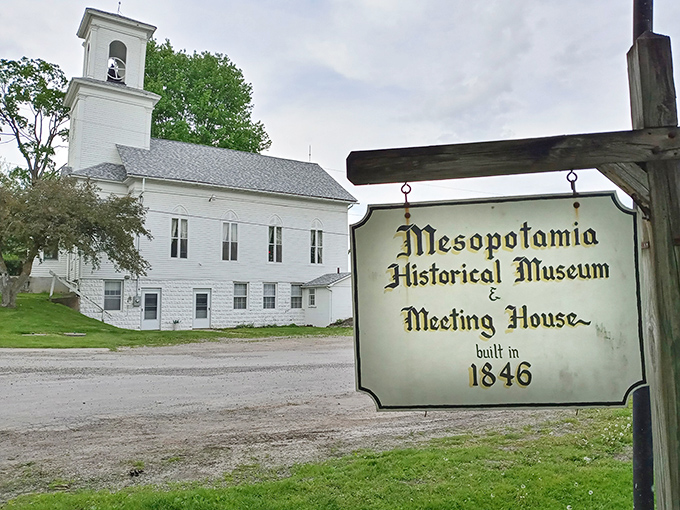 The Mesopotamia Historical Museum occupies its white clapboard building since 1846, preserving local stories that deserve remembering even if they never made it into mainstream history textbooks or Wikipedia.